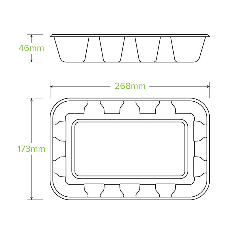 BioPak 1kg Sugarcane Fibre Produce Tray – Paper Lane Packaging NZ