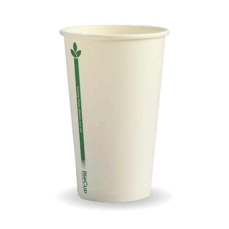 BioPak 12oz 80mm Single Wall Green Line BioCup – Paper Lane Packaging NZ
