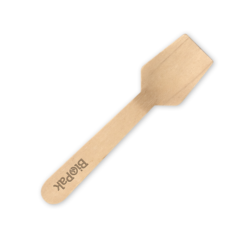 BioPak 9.5 Cm Disposable Wooden Ice Cream Spoon – Paper Lane Packaging NZ