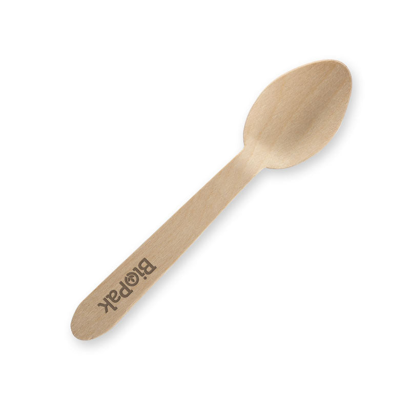BioPak 10cm Wooden Tea Spoon – Paper Lane Packaging NZ